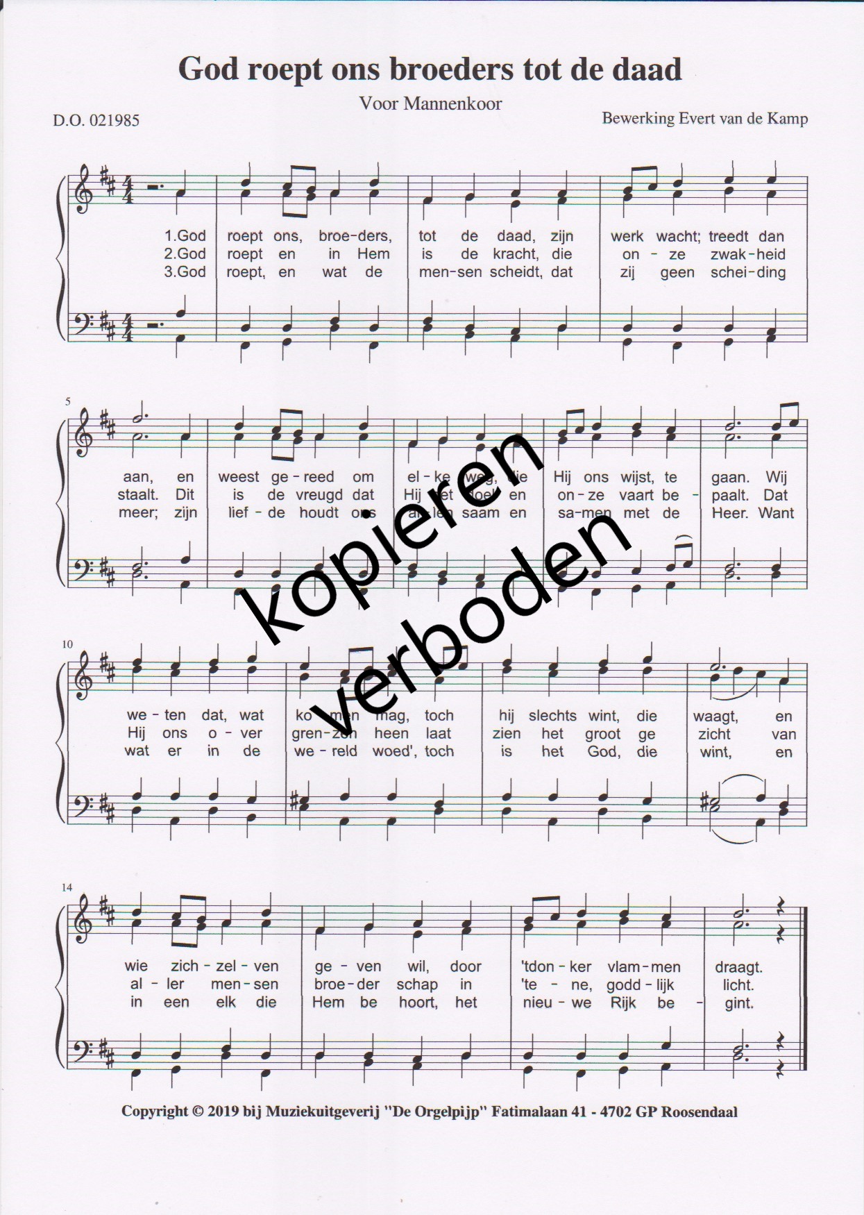 Evert Van De Kamp God Roept Ons Broeders Tot De Daad Ttbb D O